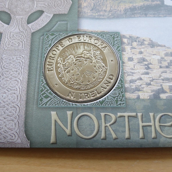 2001 Northern Ireland 25ecu Coin Cover - Benham First Day Cover - Signed