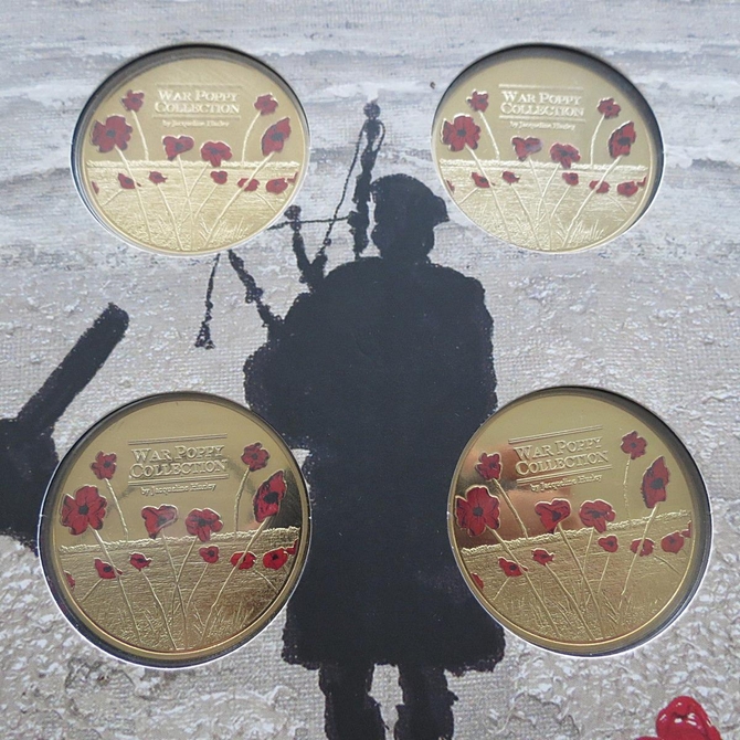 War Poppy Collection by Jacqueline Hurley - SSAFA 4 Medal Set - Poppies ...