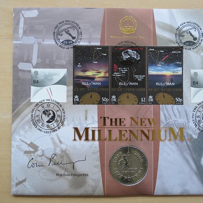 2000 The New Millennium 5 Pounds Coin Cover - Benham First Day Cover ...