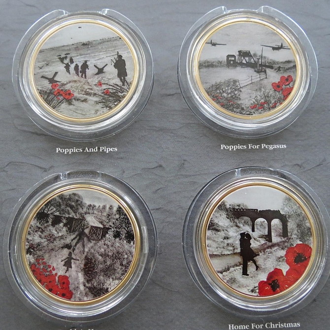War Poppy Collection by Jacqueline Hurley - SSAFA 4 Medal Set - Poppies ...