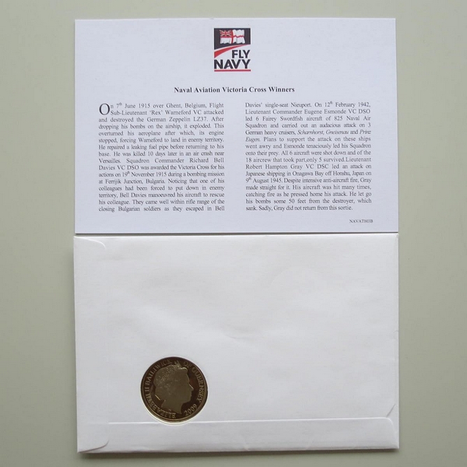 2009 100 Years of Naval Aviation Victoria Crosses 5 Pounds Coin Cover ...