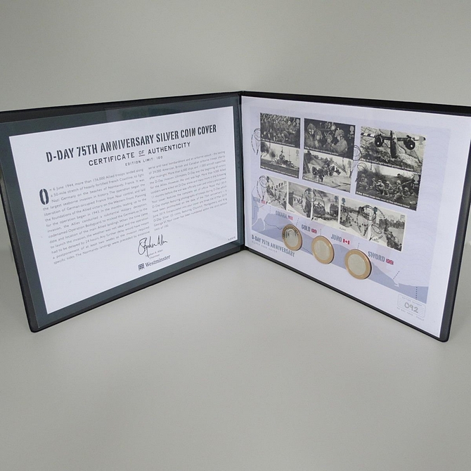 2019 D-Day 75th Anniversary Silver 2 Pounds x3 Coin Cover - Westminster ...