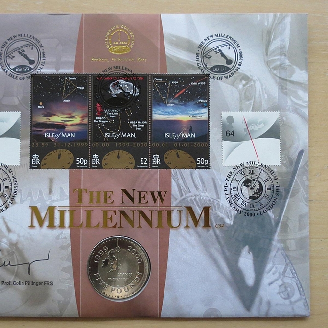 2000 The New Millennium 5 Pounds Coin Cover - Benham First Day Cover ...